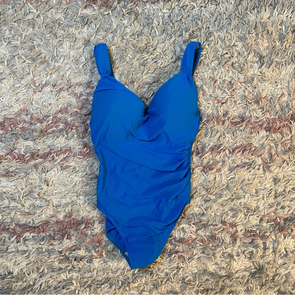 Miraclesuit Blue One Piece Swimsuit 10 Gem